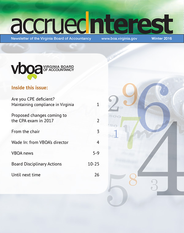 Newsletters - Virginia Board of Accountancy