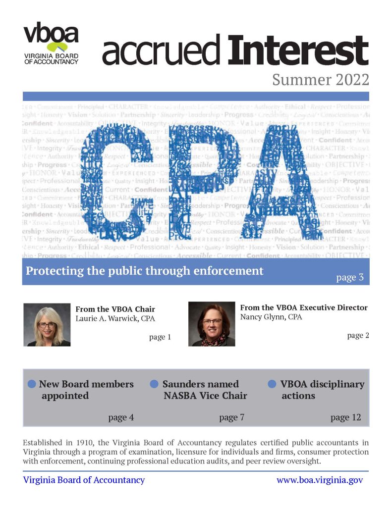 Newsletters - Virginia Board of Accountancy
